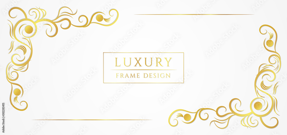 Luxury gold frame design floral concept white background Stock Vector ...