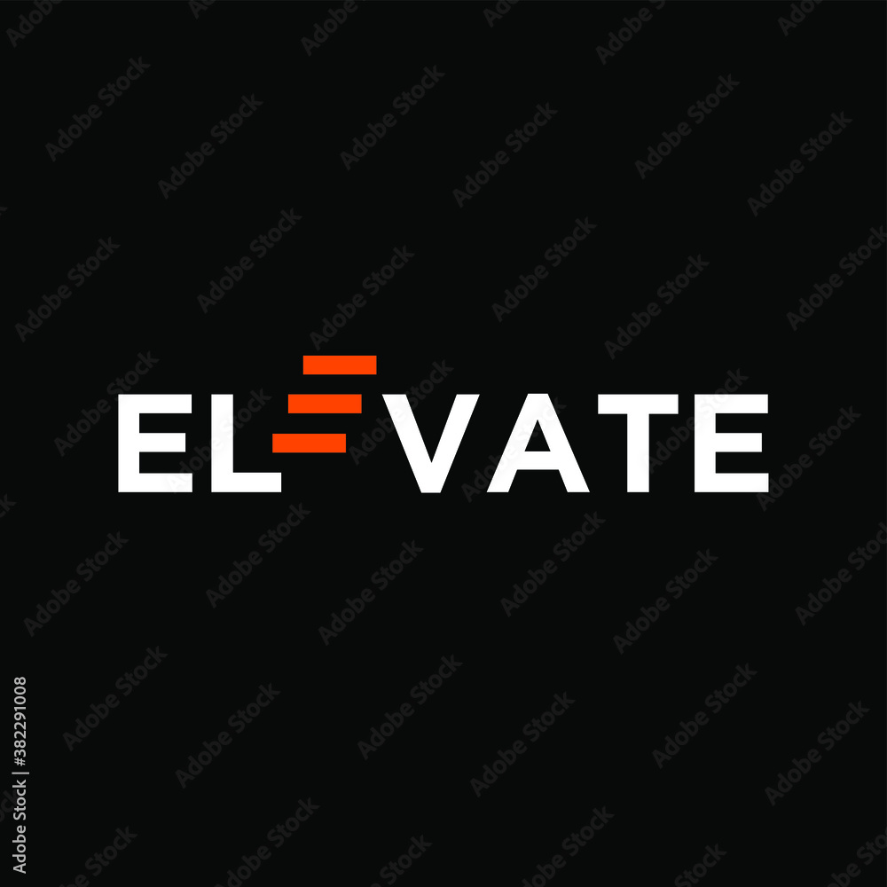 elevate text logo icon vector illustration design isolated black ...