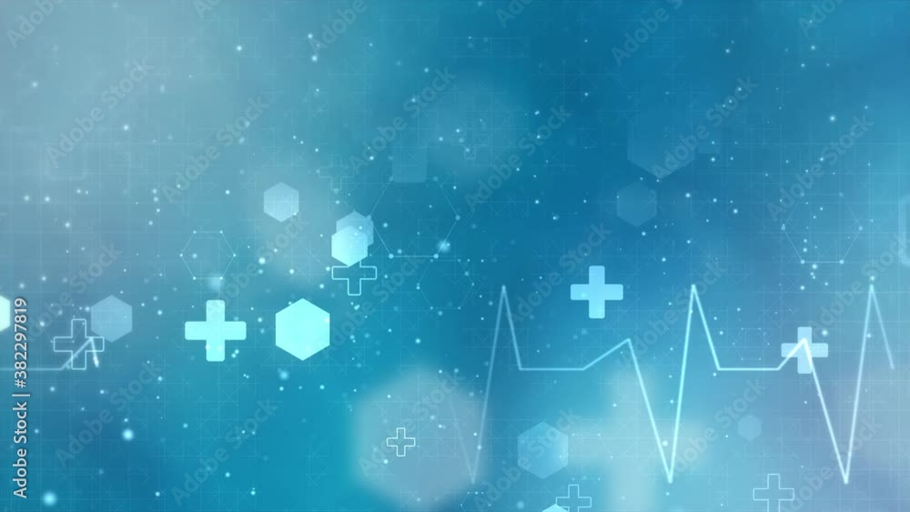 Abstract medical Presentation background with flat icons symbols ...