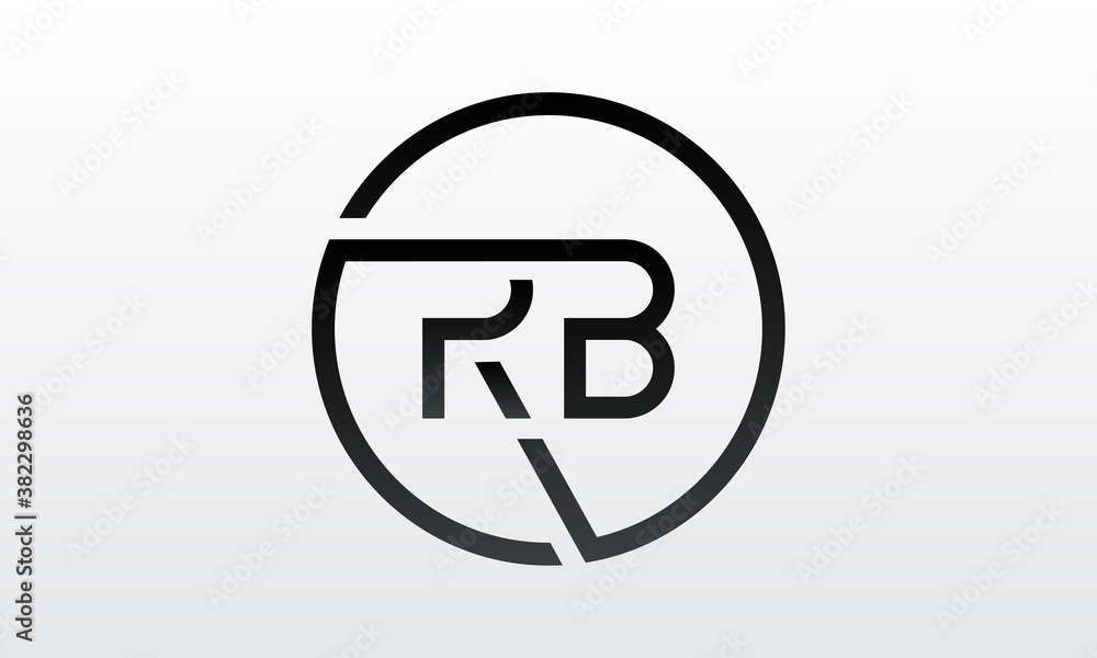 Initial rb letter logo with creative modern business typography vector ...
