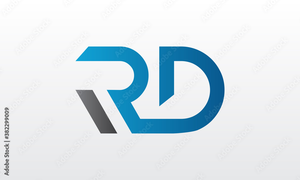 Initial rd letter logo with creative modern business typography vector ...