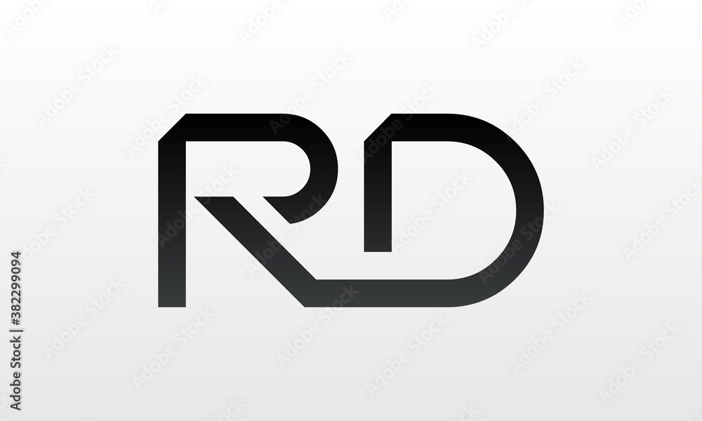 Initial rd letter logo with creative modern business typography vector ...