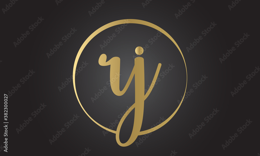 Initial rj letter logo with creative modern business typography vector ...