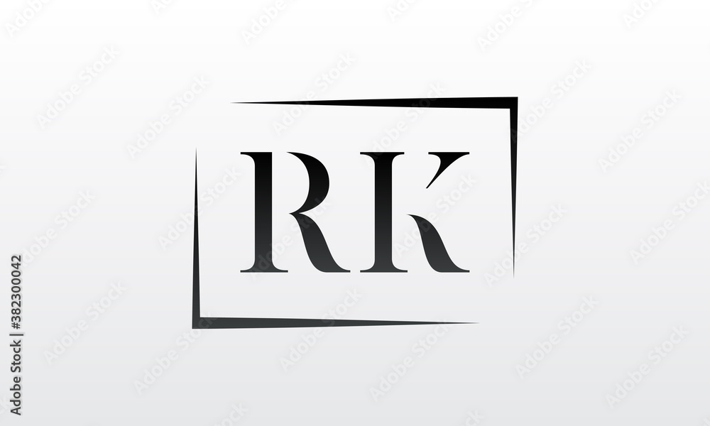 Initial rk letter logo with creative modern business typography vector ...