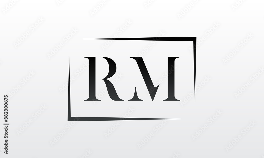 Initial rm letter logo with creative modern business typography vector ...
