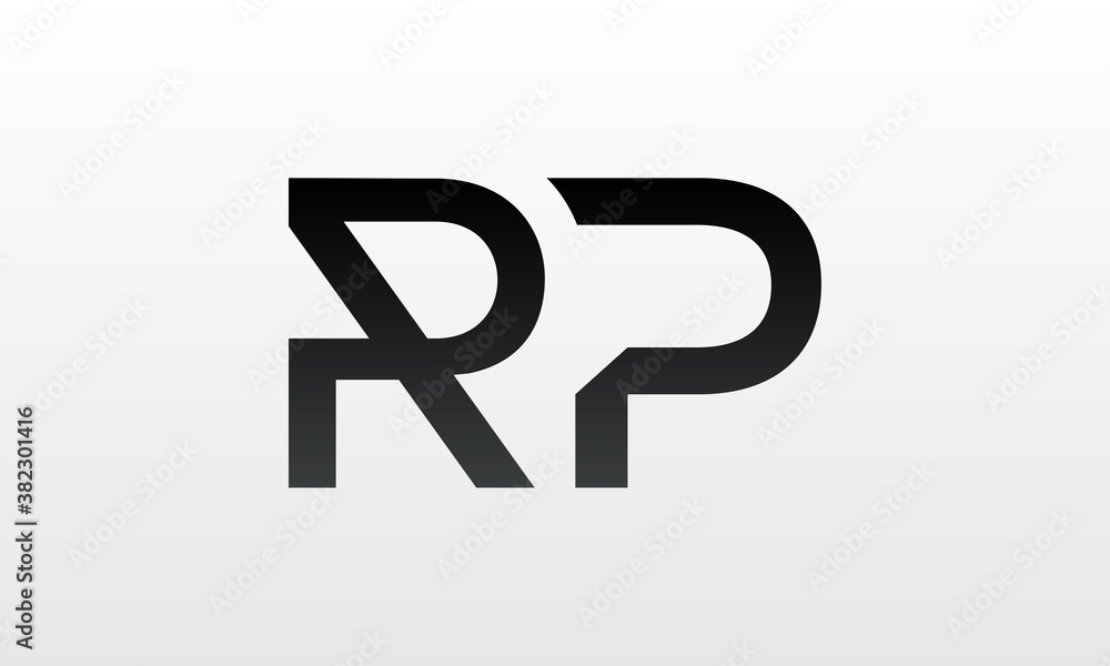 Initial rp letter logo with creative modern business typography vector ...