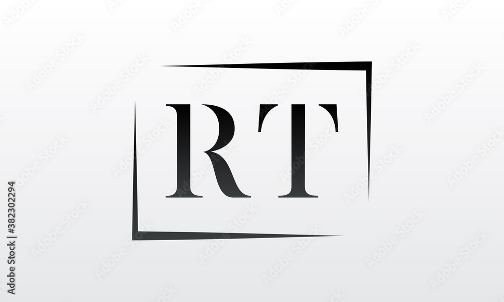 Initial rt letter logo with creative modern business typography vector ...