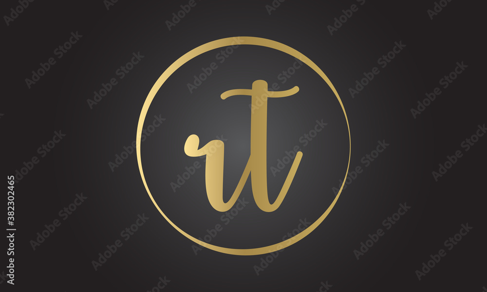 Initial rt letter logo with creative modern business typography vector ...