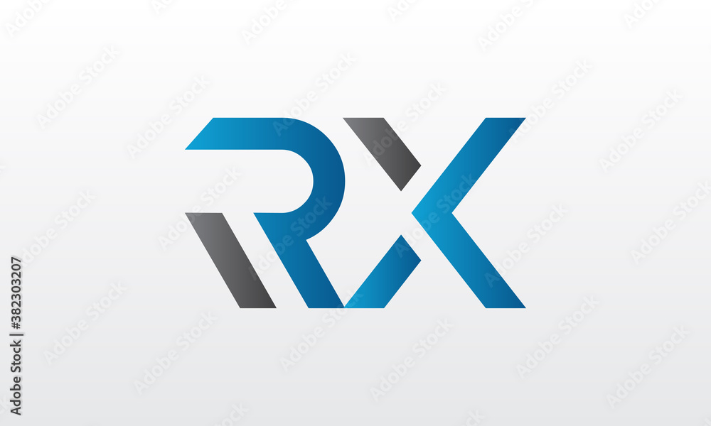 Initial rx letter logo with creative modern business typography vector ...