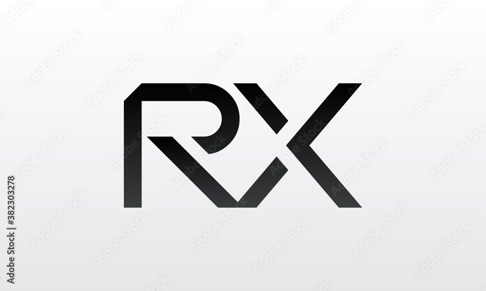 Initial rx letter logo with creative modern business typography vector ...