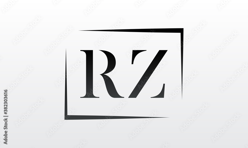 Initial rz letter logo with creative modern business typography vector ...