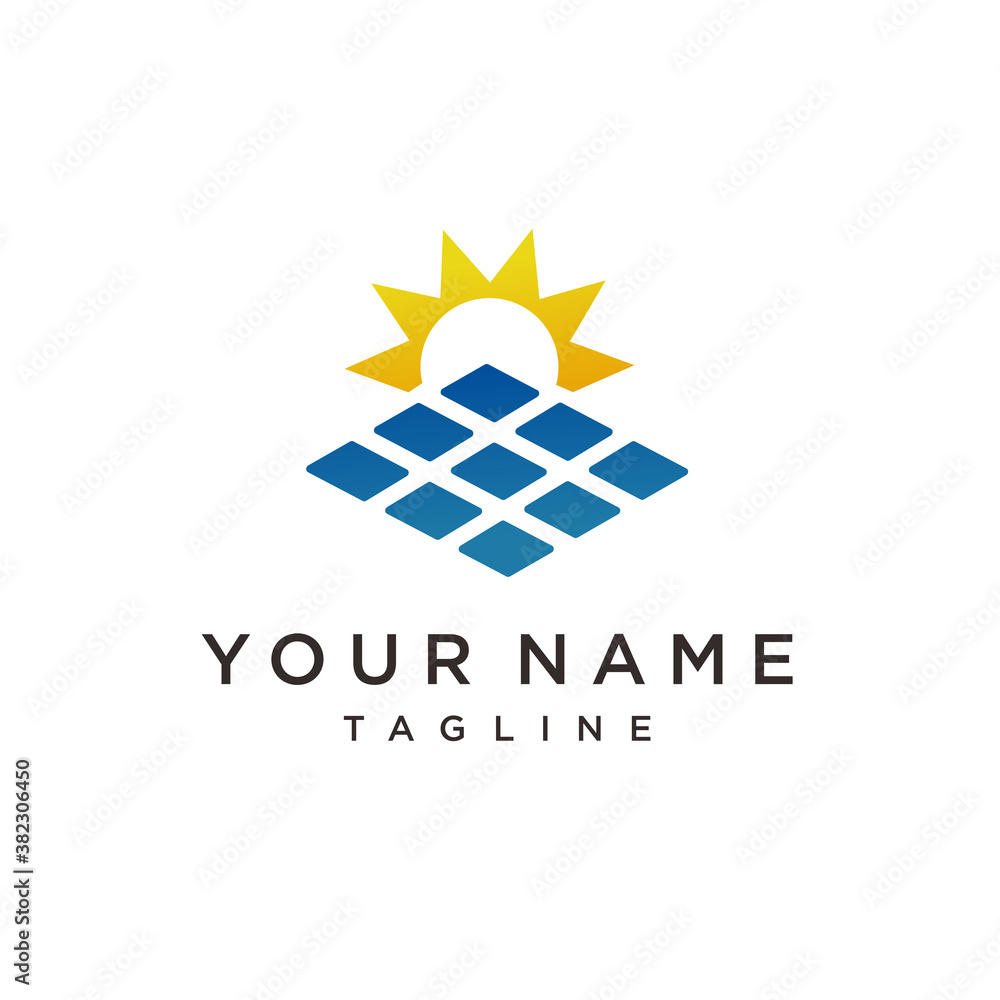 Sun solar energy logo design template. solar tech logo designs, Idea ...