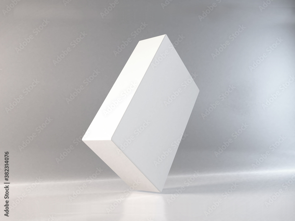 Realistic Long Box 3D Illustration Mockup Preview on White Background ...