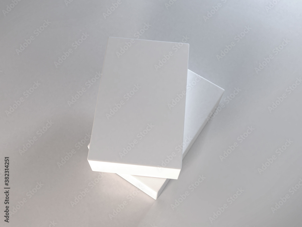 Realistic Long Box 3D Illustration Mockup Preview on White Background ...
