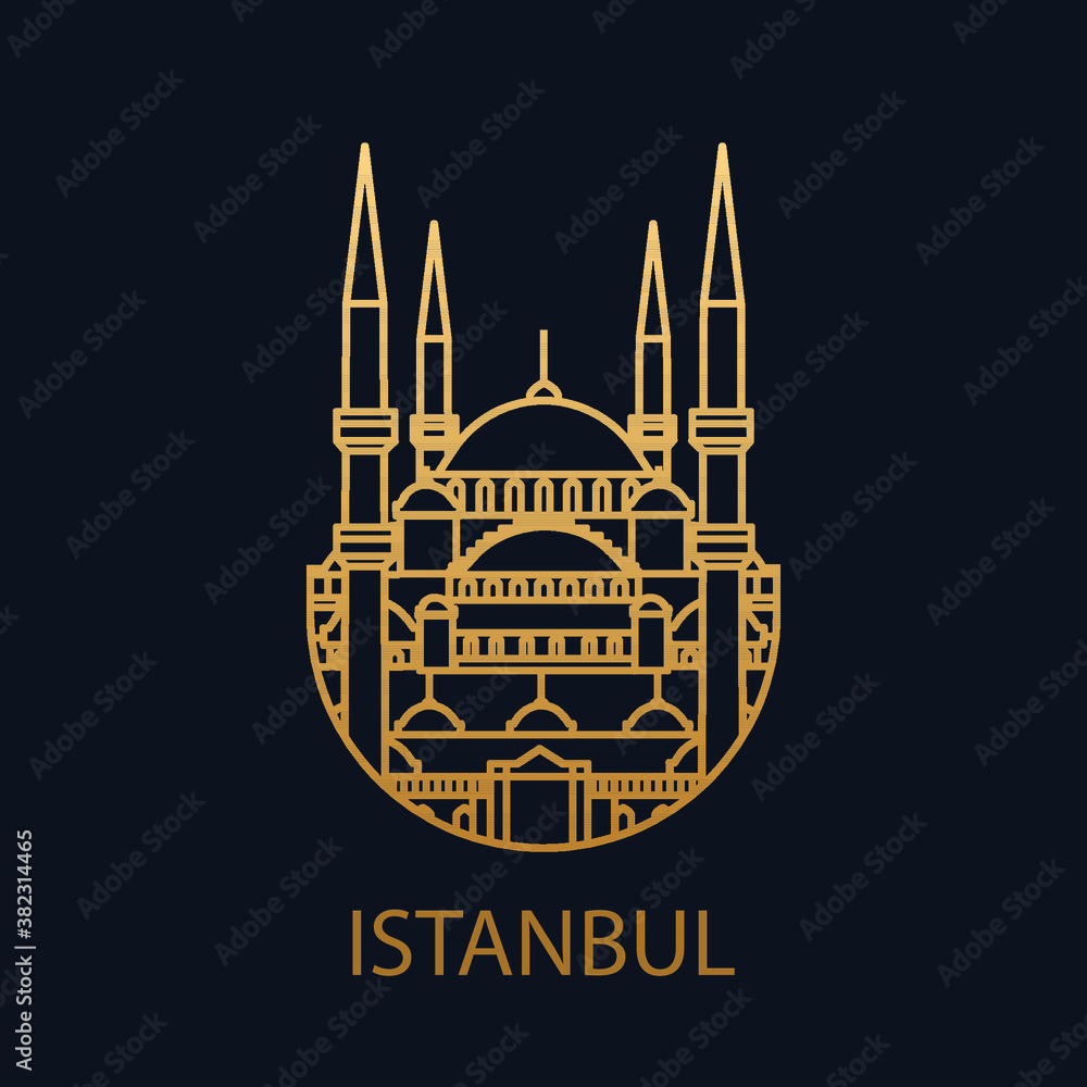 Istanbul city icon. Turkey. Illustration asia. Clip art. Stock Vector ...