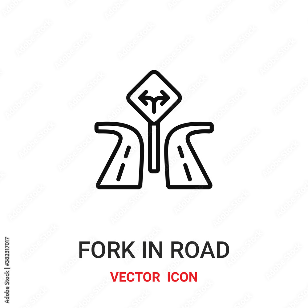 Fork road vector icon. Modern, simple flat vector illustration for ...