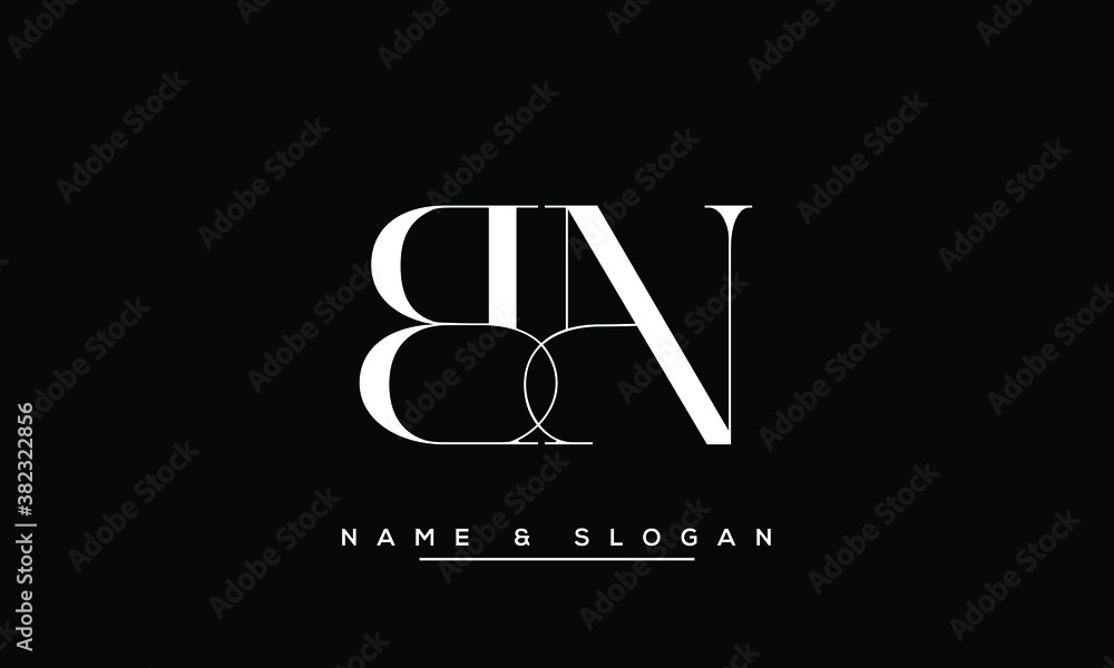 BN, NB, B, N Abstract Letters Logo Monogram Stock Vector | Adobe Stock