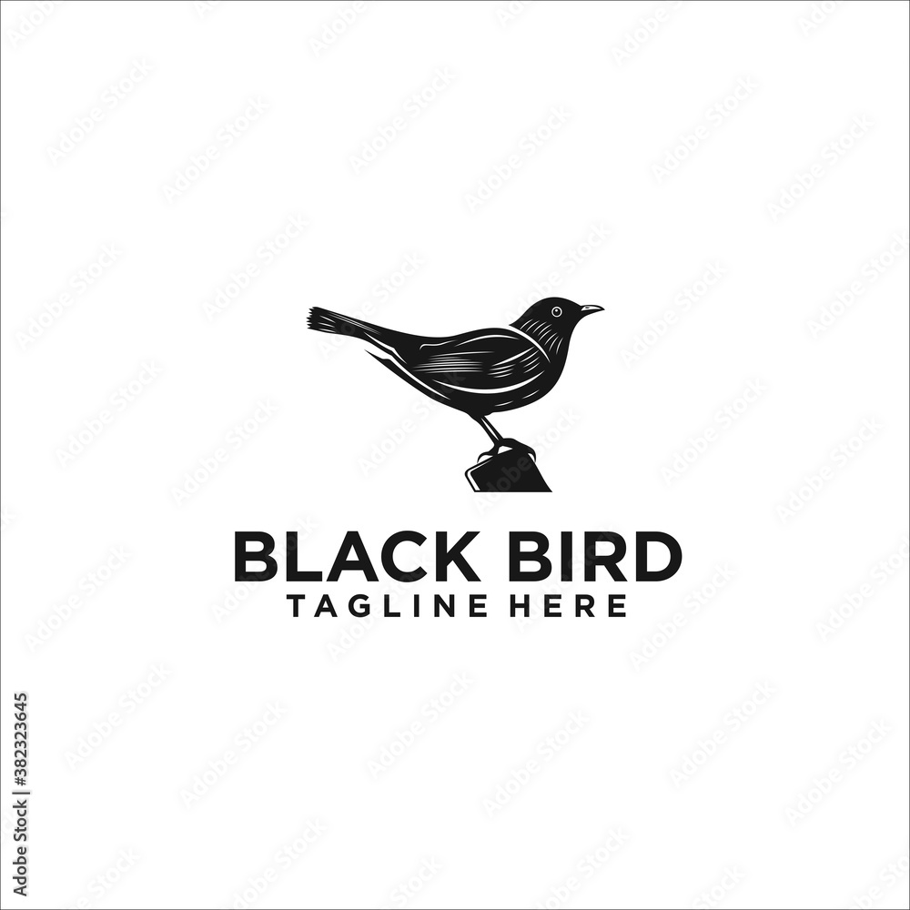 black bird logo silhouette icon Stock Vector | Adobe Stock