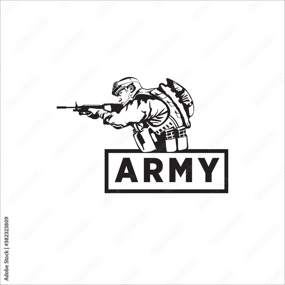 army logo design vector silhouette Stock Vector | Adobe Stock