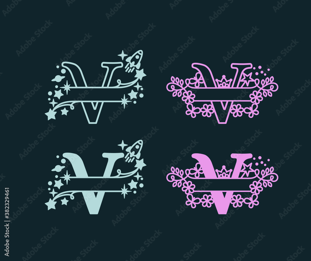 Alphabet Split Monograms. Baby name monogram. Split Letter Monogram ...