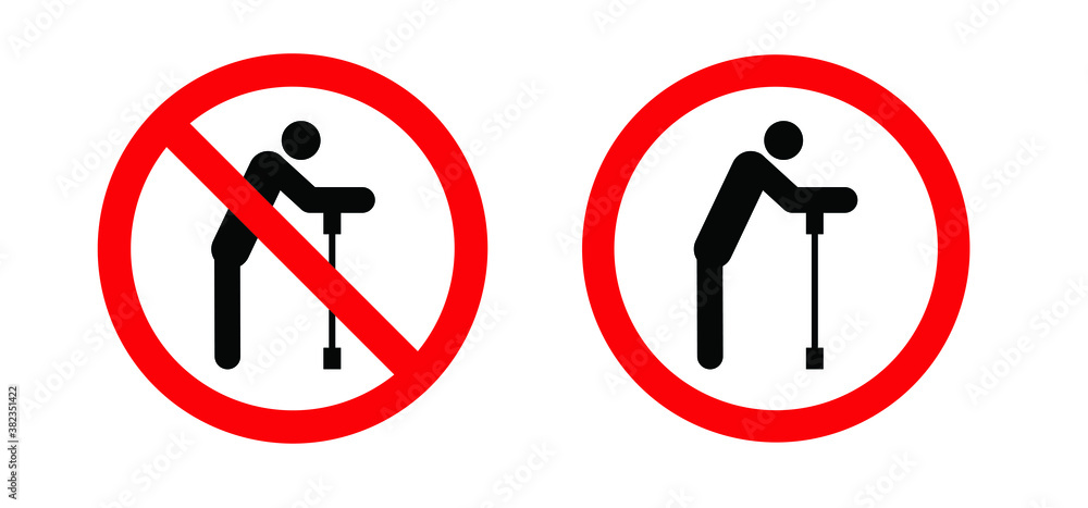 Caution signboard, Safety icon. Do not lean on door, glass, wall, gate ...