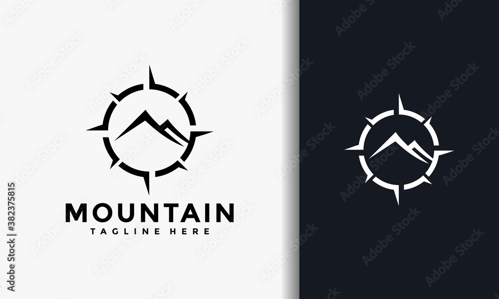 simple mountain compass logo Stock Vector | Adobe Stock