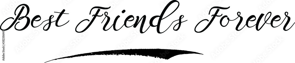 Best Friends Forever Calligraphy Handwritten Black Color Text On Yellow ...