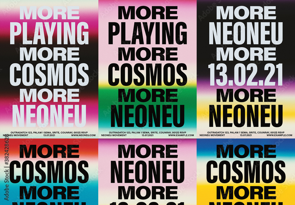 Gradient Screenprint Poster Layout Stock Template | Adobe Stock