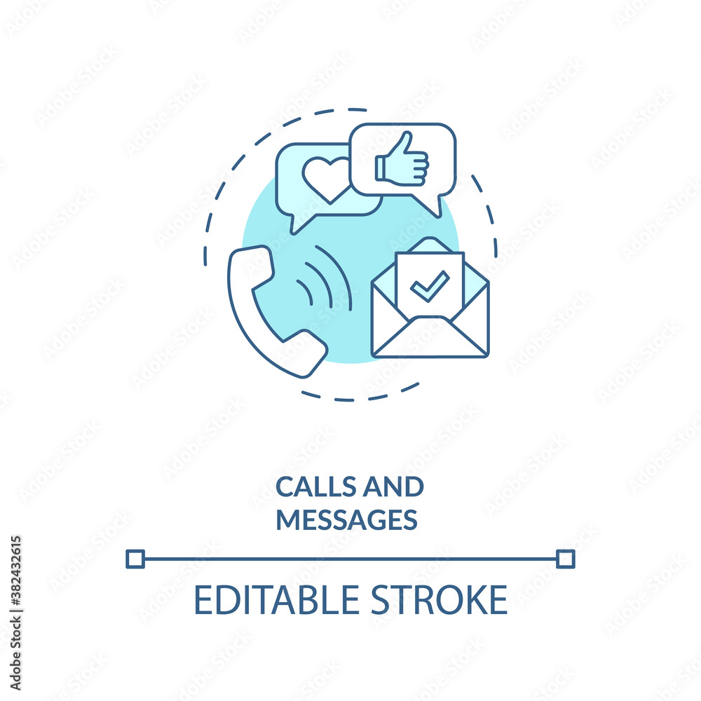 Calls and messages concept icon. Device capability idea thin line ...