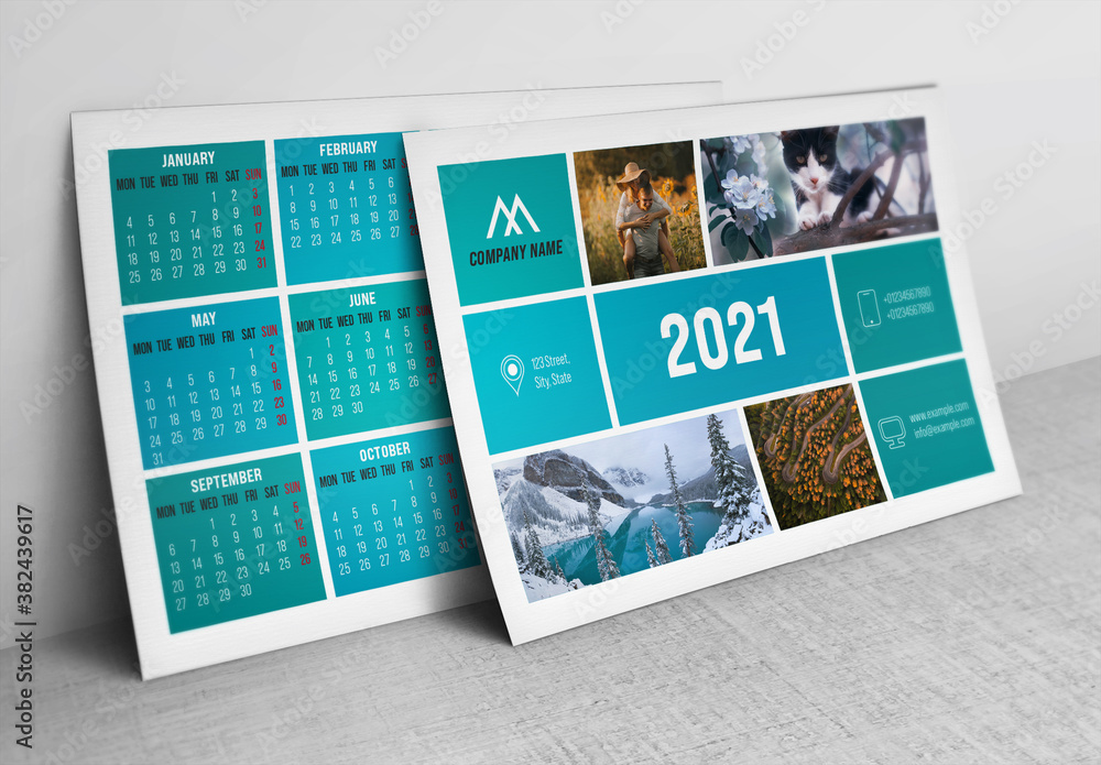 2021 Calendar Layout Stock Template | Adobe Stock