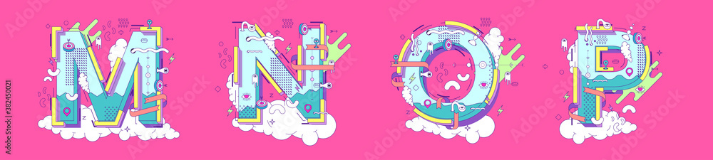 Cartoon ABCD letters. Vector illustration. Stock Vector | Adobe Stock