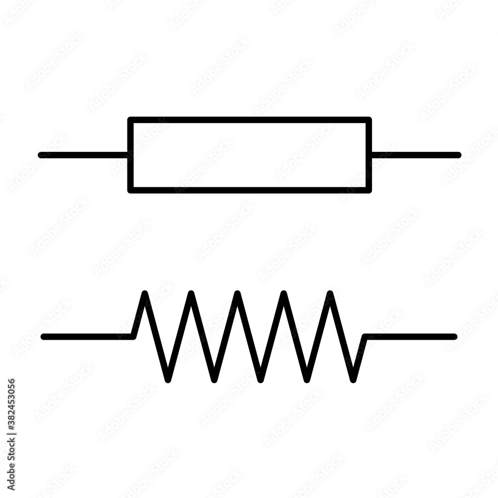 Symbol resistor, the electrical resistance of the black lines Stock ...