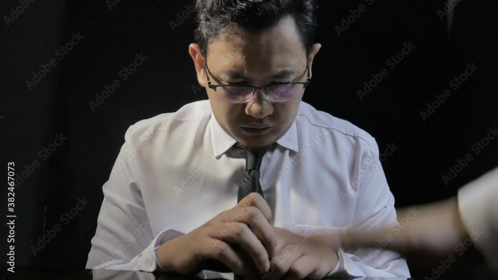 Frustrated incompetent employee scolded by his boss, dissatisfied ...