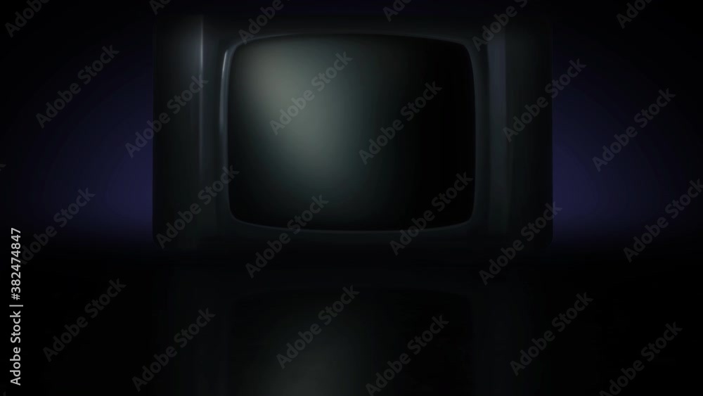 Vintage switch on, turn off television. Analog Static Noise texture ...