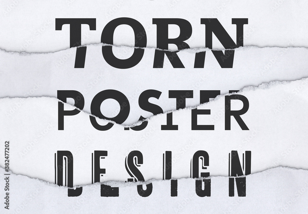 Mixed Torn Text Poster Layout Stock Template | Adobe Stock