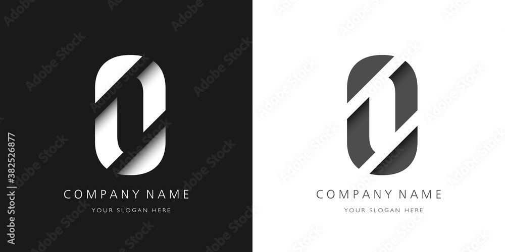 zero number modern logo broken design Stock Vector | Adobe Stock
