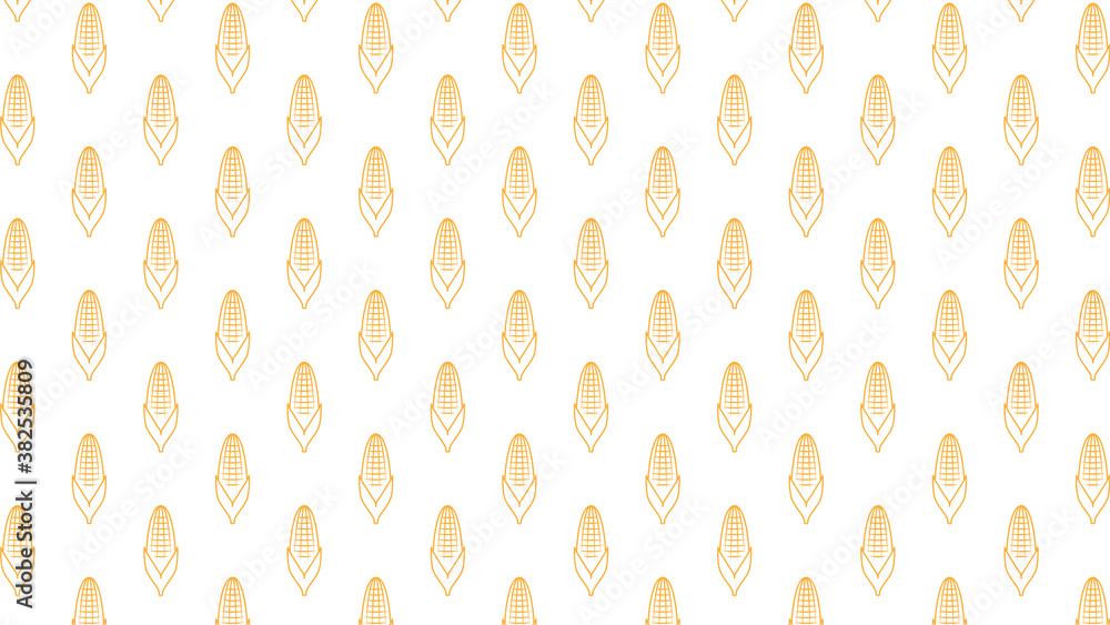 Corn vector. Corn doodle pattern wallpaper. Corn on white background ...