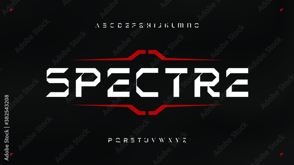 Futuristic modern techno sci fi display font, abstract clean geometric ...