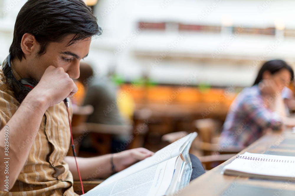 Male Student Studying