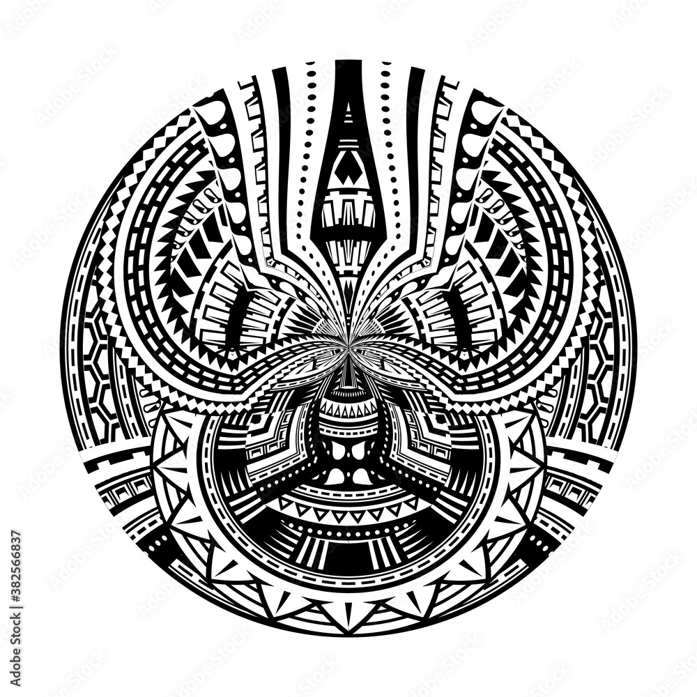 Maori polynesian ethnic circle tattoo shape Stock Vector | Adobe Stock
