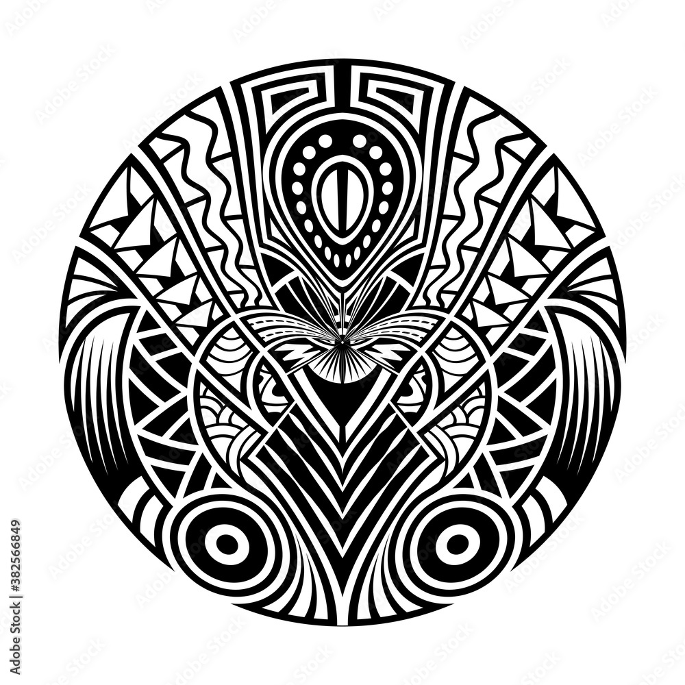 Polynesian Tribal Design Circle