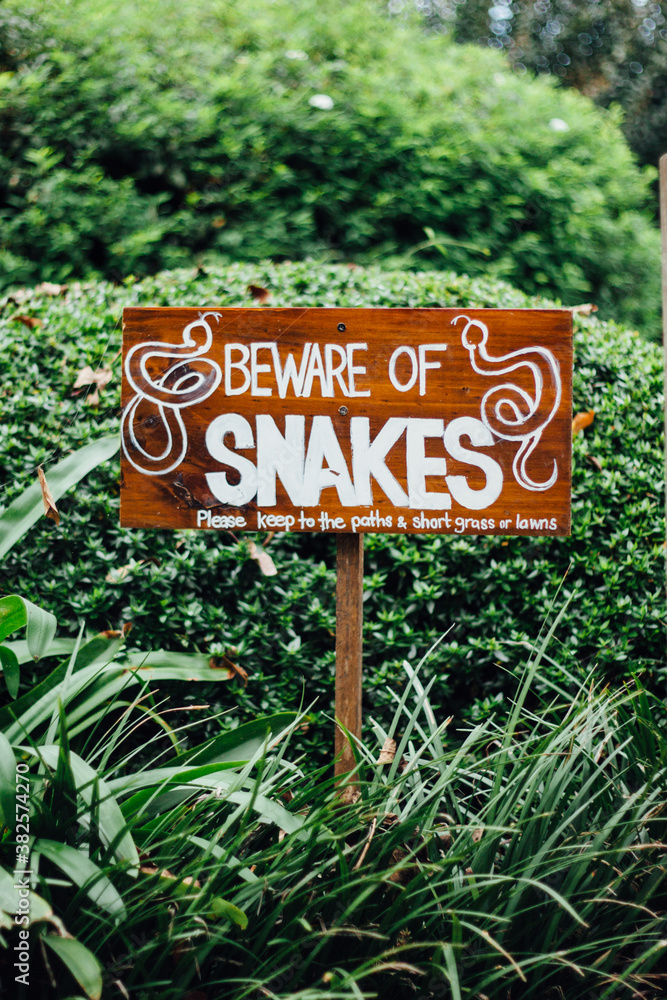 Beware of Snakes Sign Stock Photo | Adobe Stock