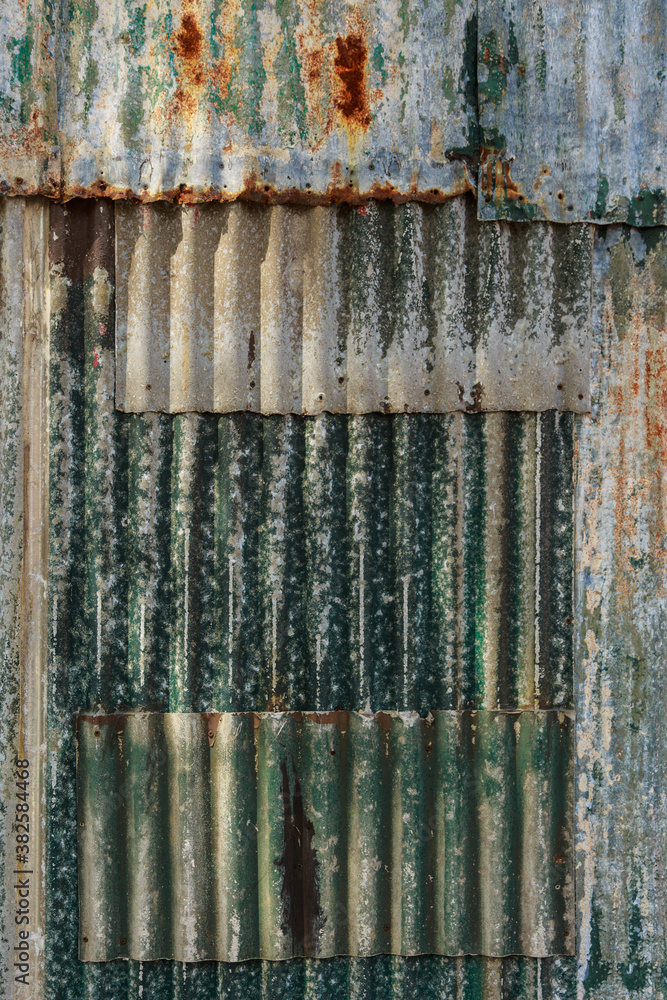 distressed galvanized aluminum wall Stock Photo | Adobe Stock