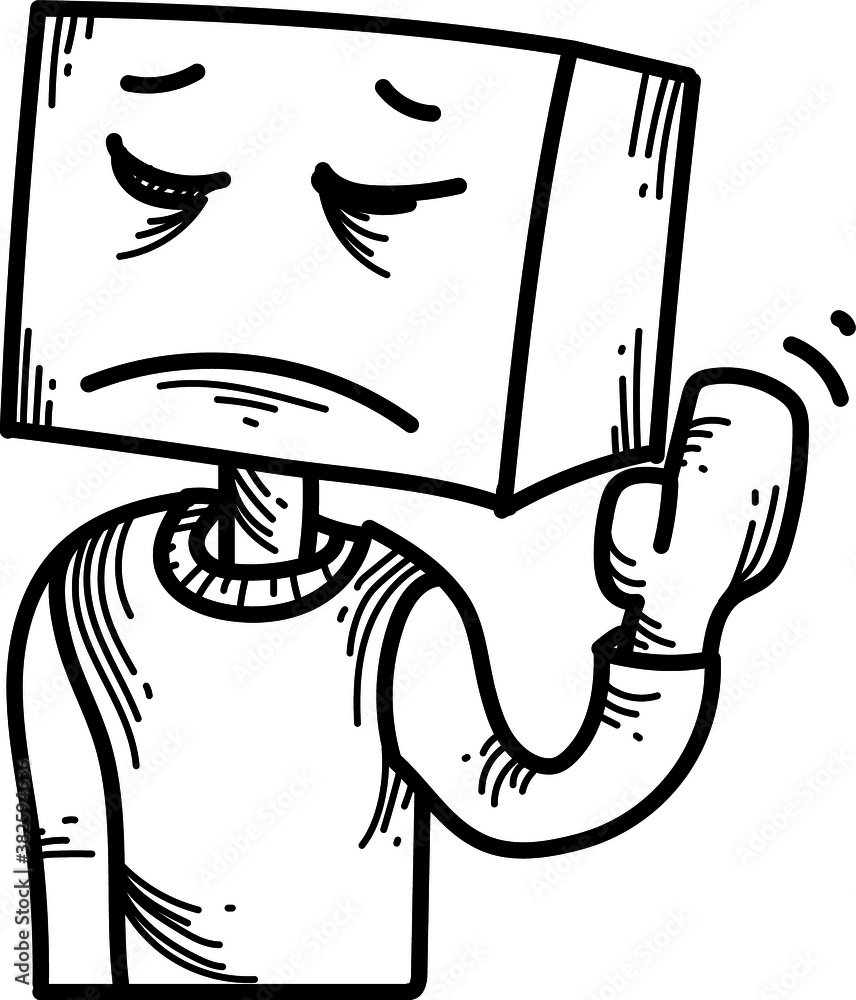 Box Boy Character doodle design element for your emoticon needs Stock ...