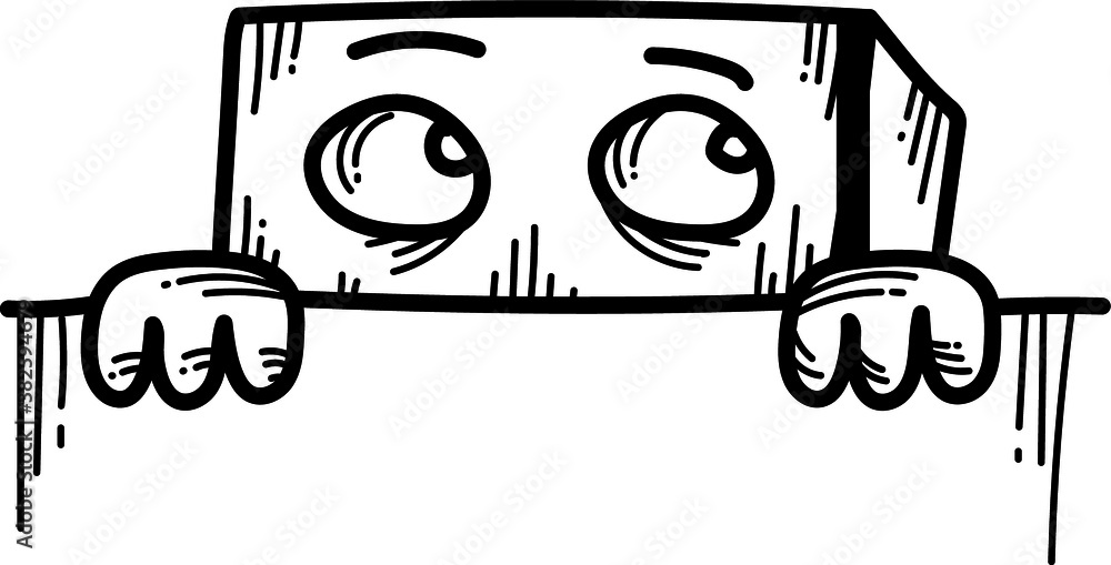 Box Boy Character doodle design element for your emoticon needs Stock ...