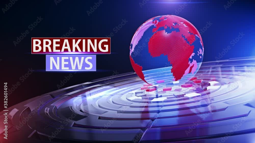 digital world breaking news Studio Background for news report and ...