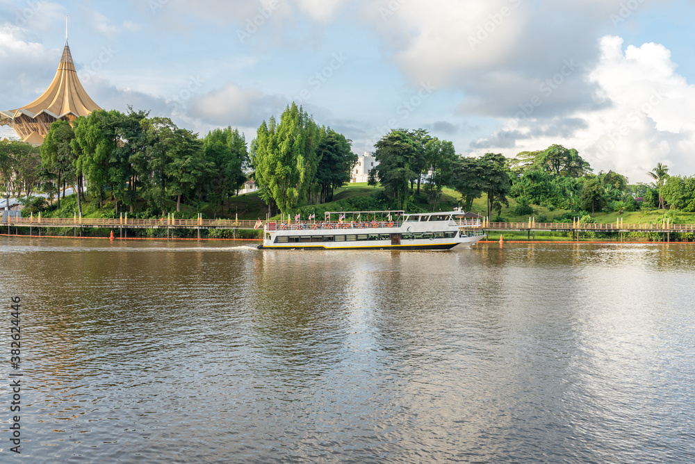River cruise on the Sarawak River in the capital city of Sarawak ...