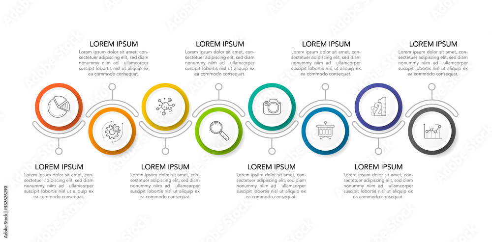 Minimal infographic Timeline template can be used for workflow layout ...