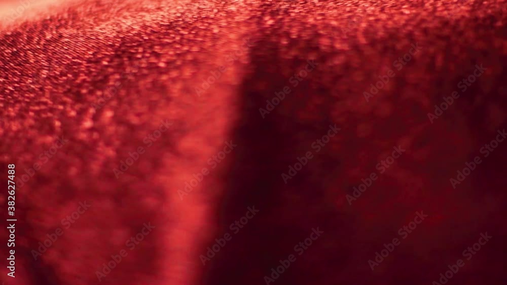 Vidéo Stock Red shiny fabric texture close-up for fashion brand as ...