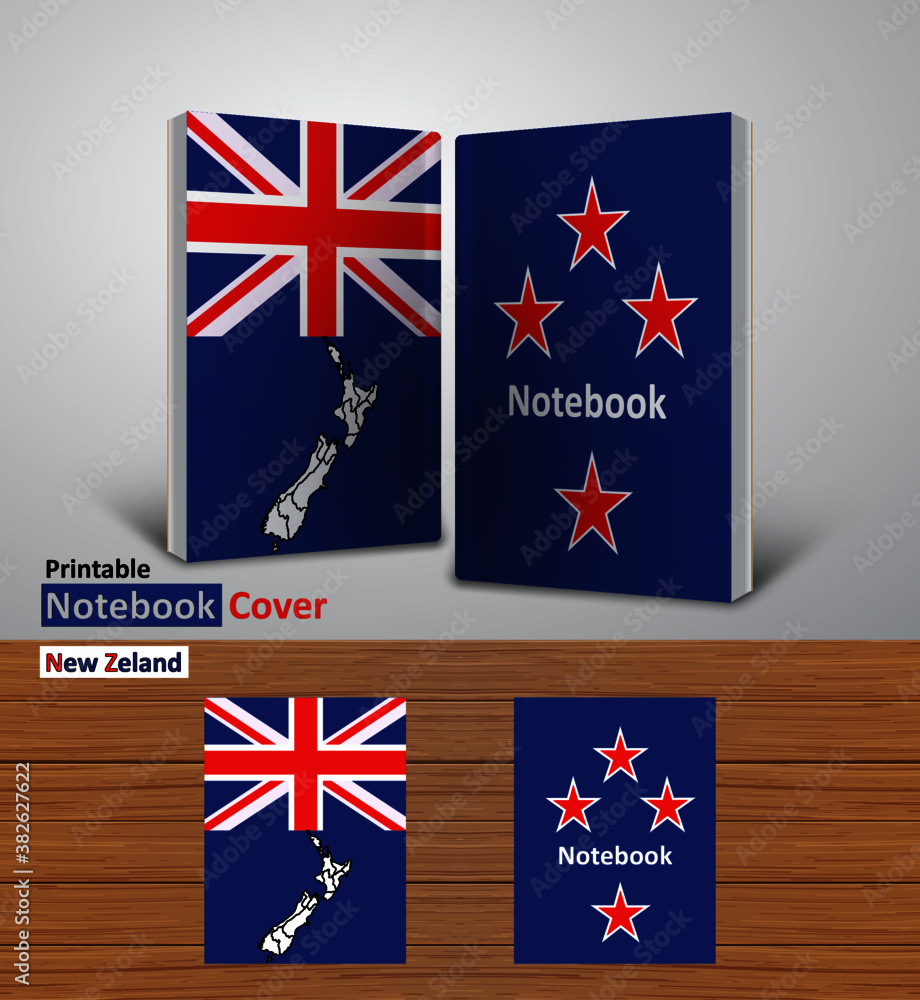 New Zealand Notebook Design Mockup - 3D Book Template - National ...